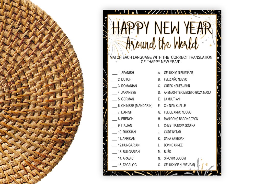 Happy New Year Around the World Game, New Year's Eve Game, Printable ...