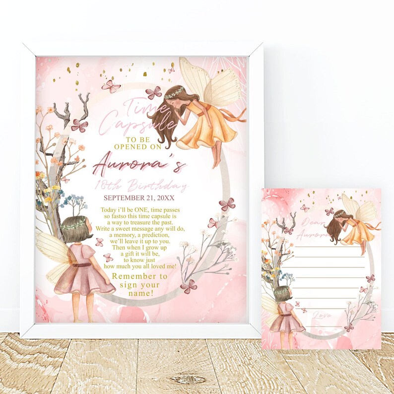 Editable Fairy Forest Time Capsule Sign Note Card Tale Garden - Etsy