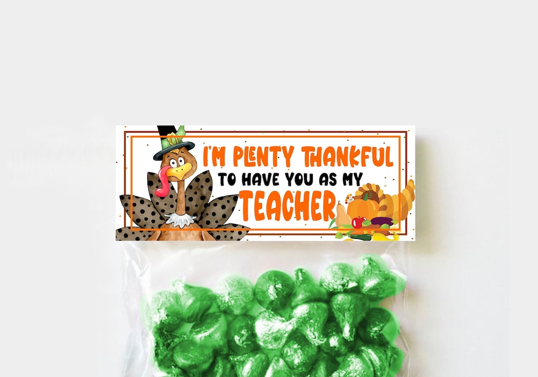 Thanksgiving Treat Bag Topper for a Teacher, Favor Bag Topper, Goody ...