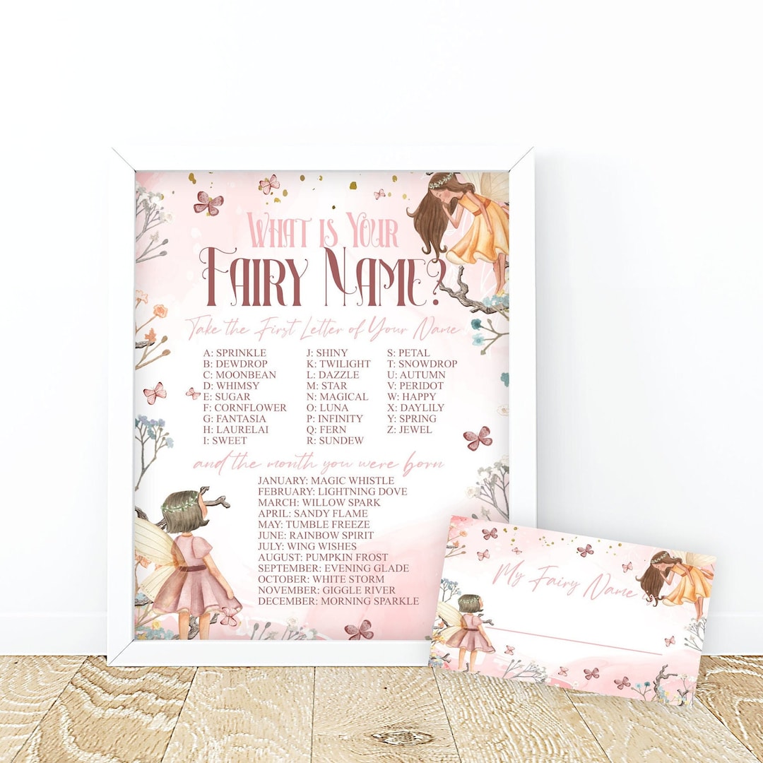 Fairy Board Name Fairy Name Card What is Your Fairy Name PRINTABLE ...