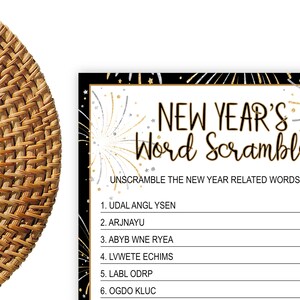 New Year's Eve Word Scramble Game, Word Scramble Game New Year, New ...