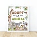 Adopt an Animal Sign Table Decor Birthday Party Sign Baby Shower ...