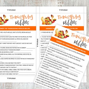 Thanksgiving Riddle, Riddle Game, Thanksgiving Game, Printable ...