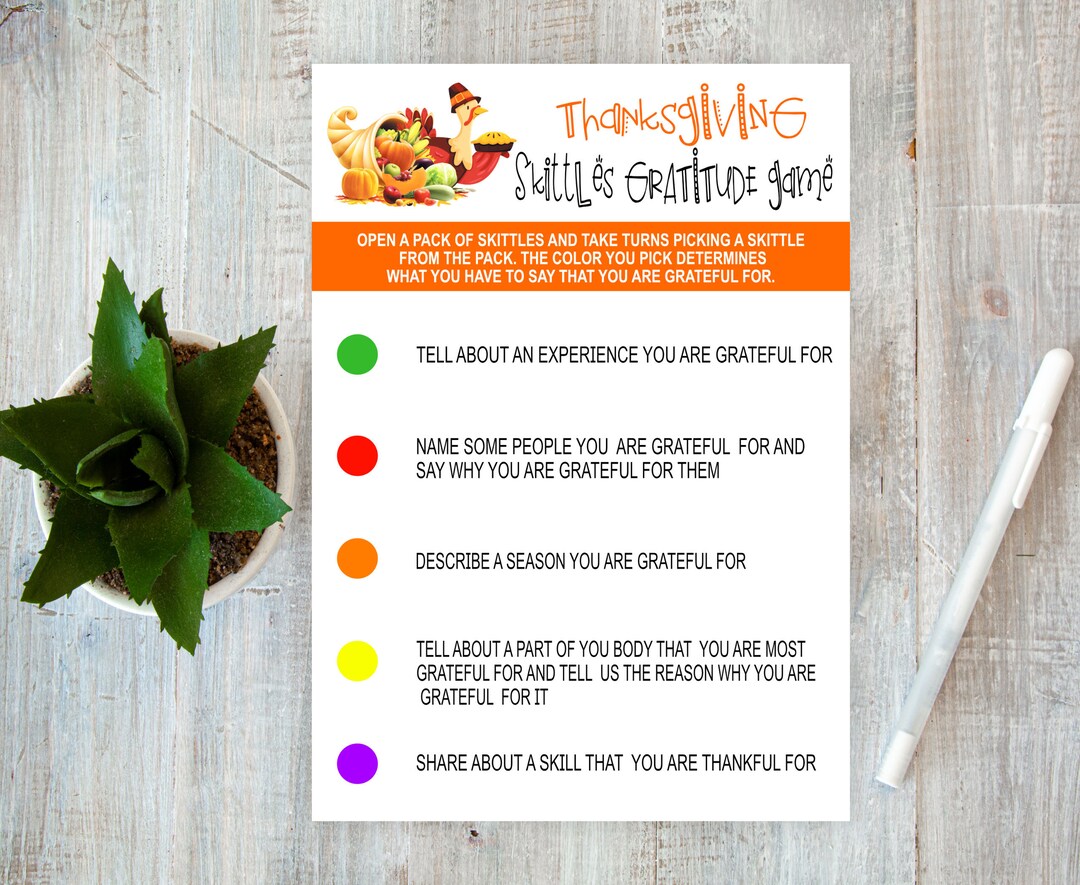 Thanksgiving Gratitude Game, Thanksgiving Game, Thanksgiving Game for ...