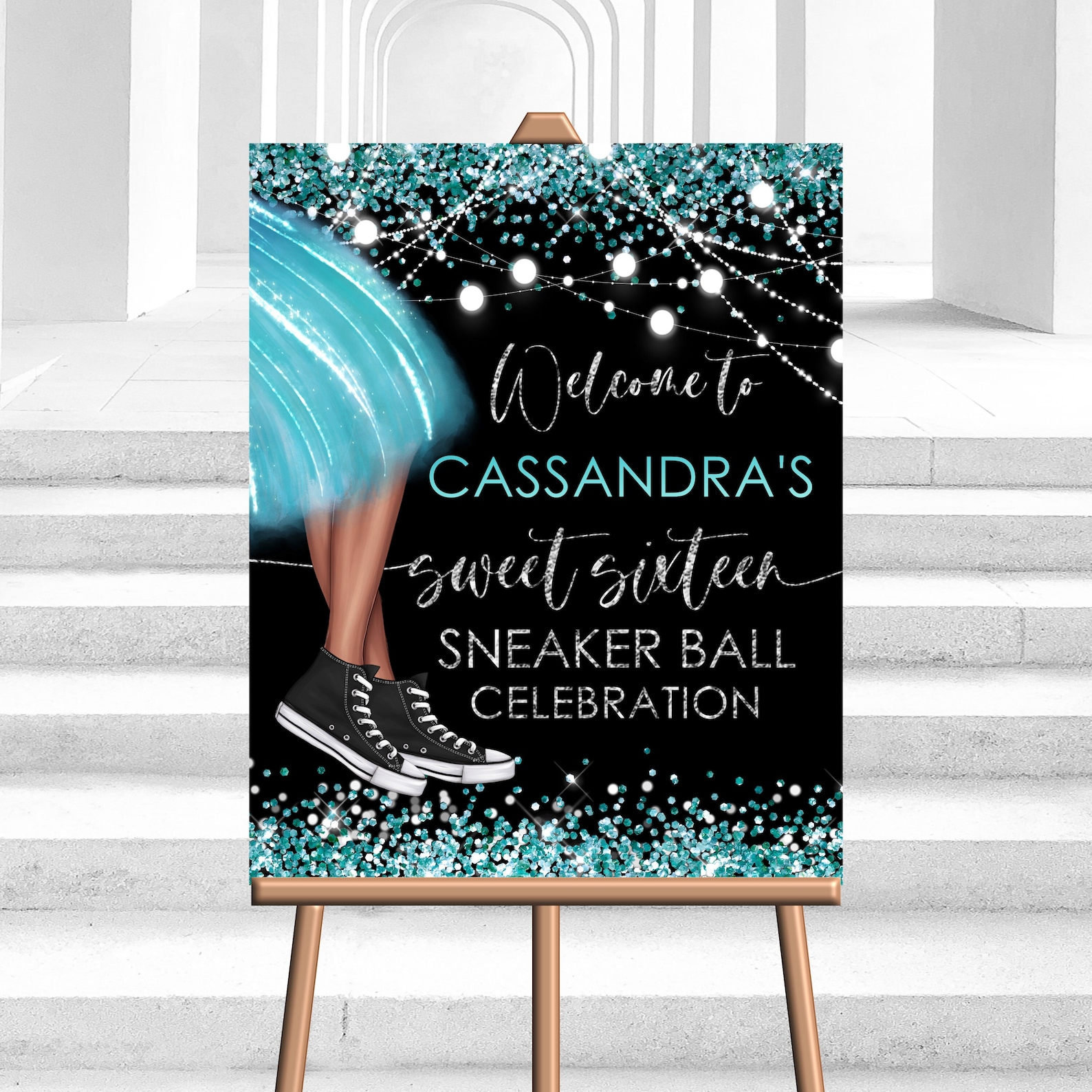 Editable Sneaker Ball Welcome Sign Party Sweets Sixteen - Etsy