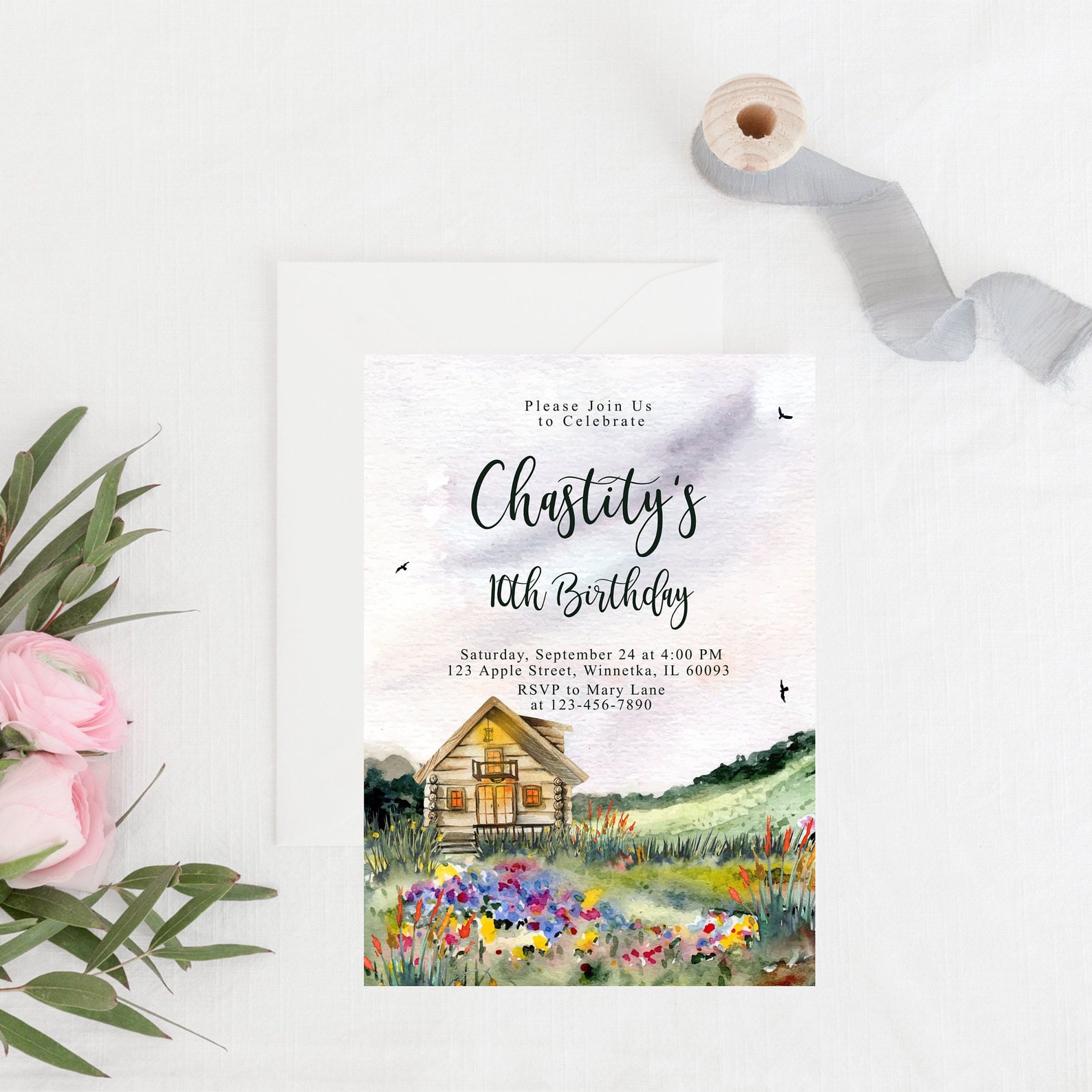 Editable Cottage Invitation Cottage Birthday Party Invite | Etsy