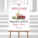 Editable Red Tractor Welcome Sign Party Tractor Farm Hay Baby Shower ...