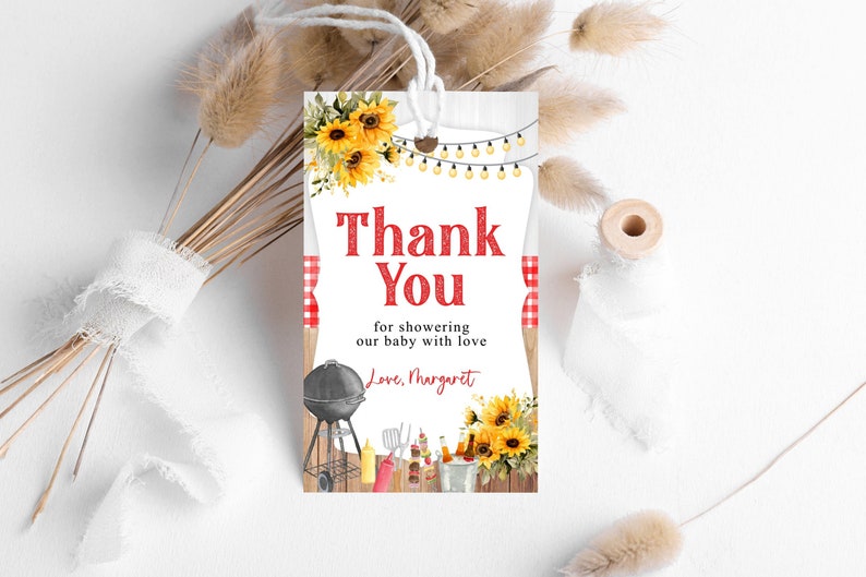 Editable BBQ Thank You Tag Baby-q Baby Shower Thank You Gift Tag ...