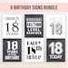 18th Birthday Signs, Decor, Bundle, Birthday Party Decorations, 18th ...