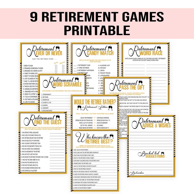 Retirement Party Games - Etsy