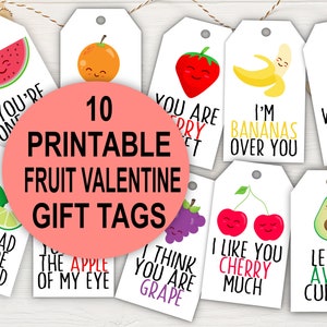 Valentine Gift Tags, Funny Fruit Valentine Gift Tags,galentine's Day ...
