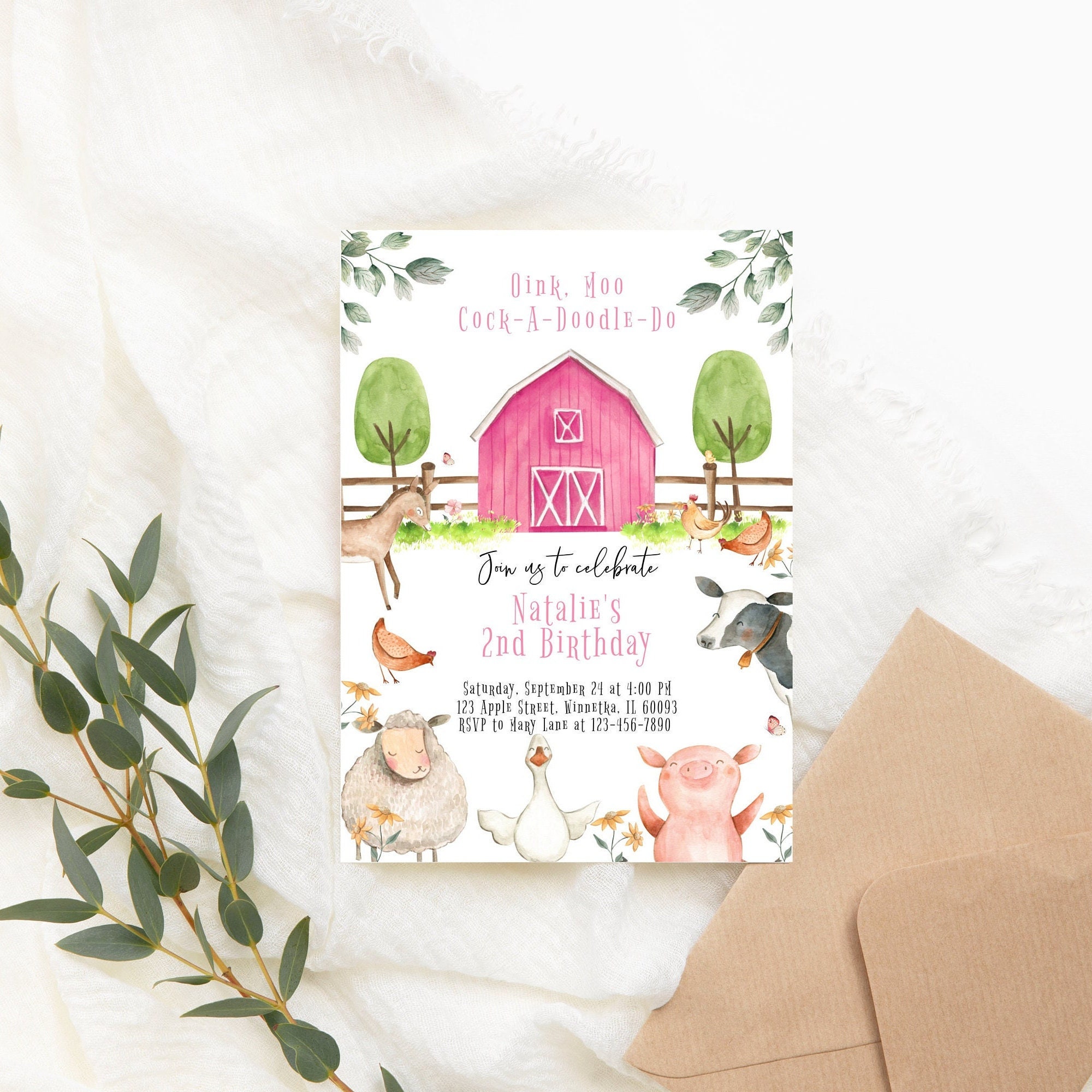 Editable Farm Birthday Invitation Farm Animals Invite Party - Etsy