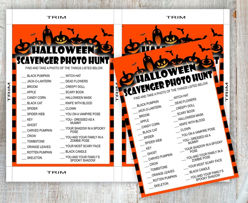 Halloween Scavenger Photo Hunt, Scary Pumpkin , Halloween Night Party ...