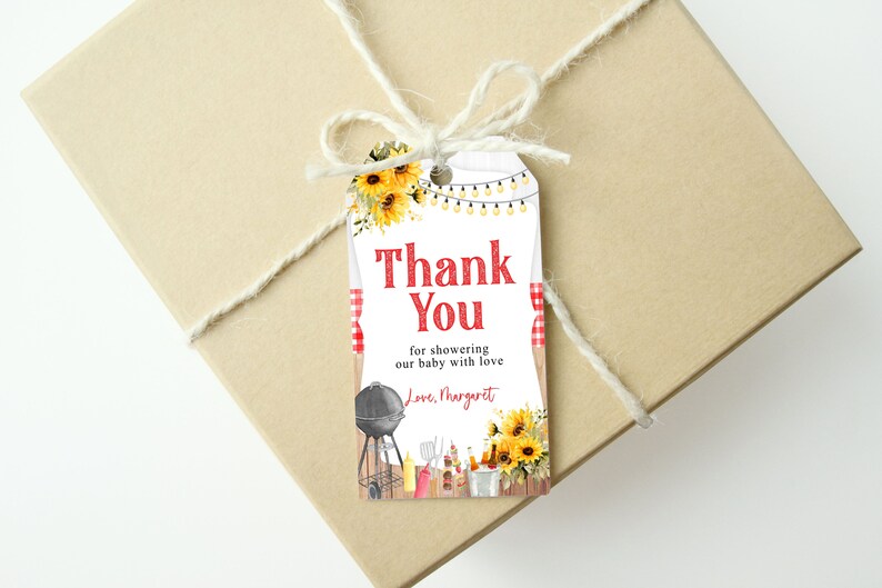 Editable BBQ Thank You Tag Baby-q Baby Shower Thank You Gift Tag ...