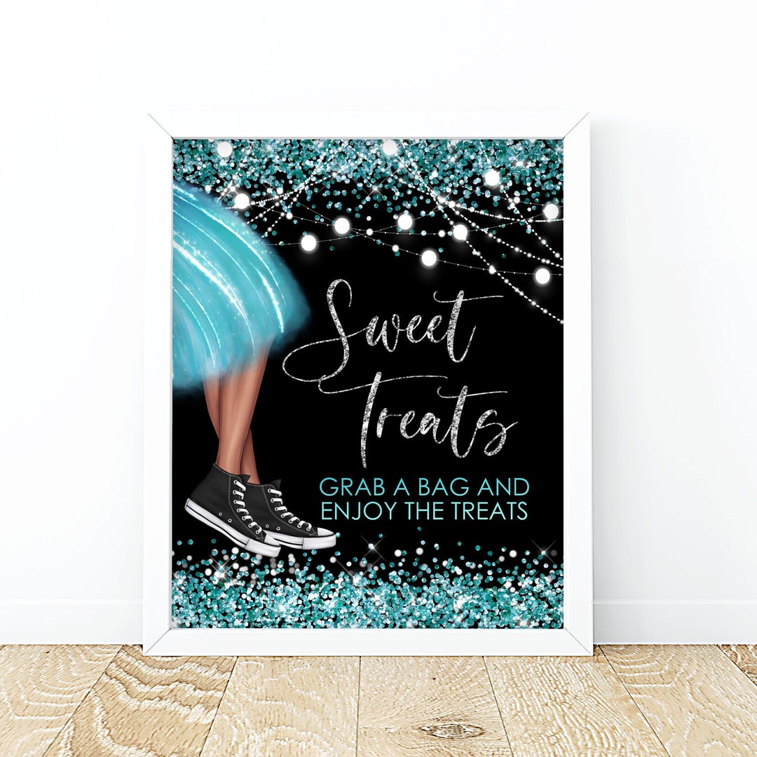 Sneaker Ball Sweet Treats Sign Favor Sign Birthday Party Table Decor ...