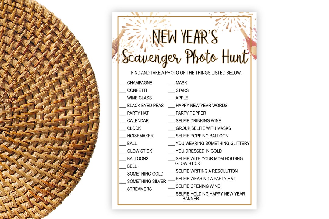 Scavenger Photo Hunt New Year's Eve Game, Scavenger Hunt, New Year's ...