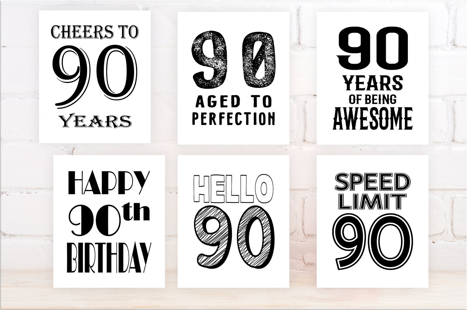 90th Birthday Signs Bundle Birthday Party Decorations 90th - Etsy UK