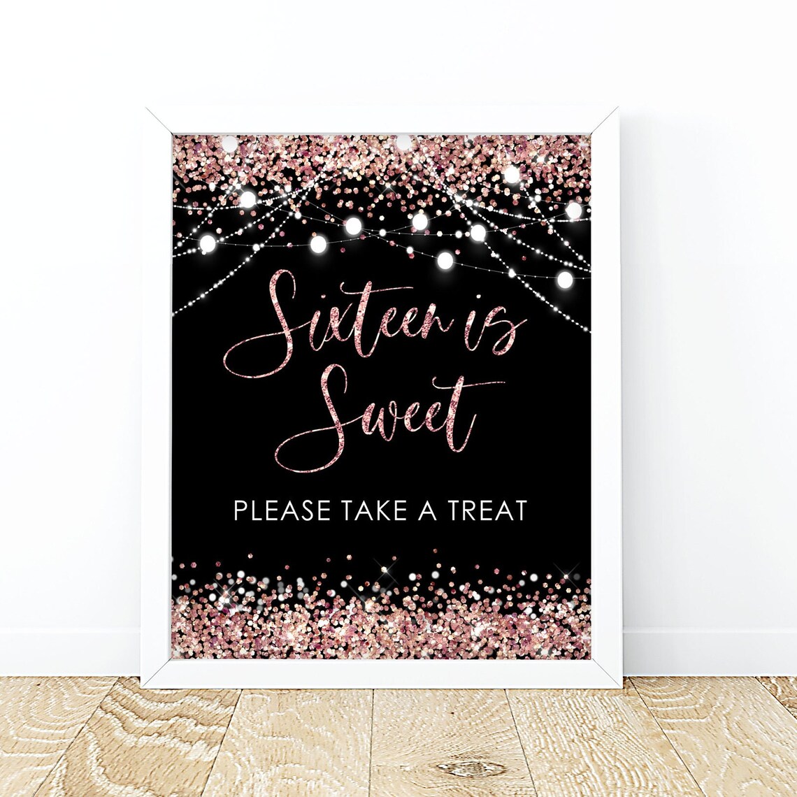 Rose Gold Treat Sign Favor Sign Birthday Party Decor PRINTABLE - Etsy