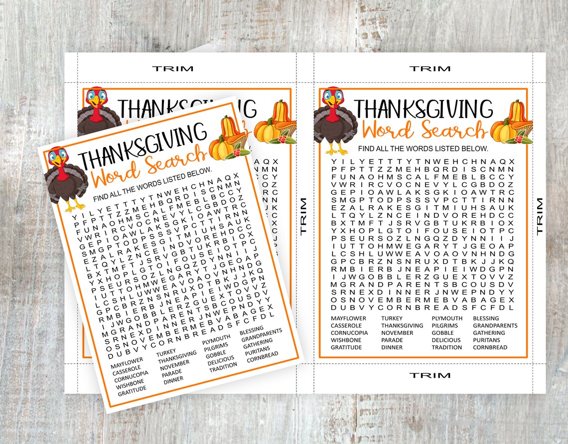 Thanksgiving Word Search Game, Thanksgiving Game, Thanksgiving Fun ...