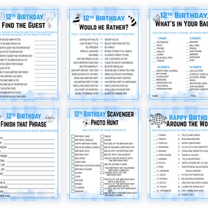 12th Birthday Party Games for Boys, Twelve Birthday Game , Birthday ...