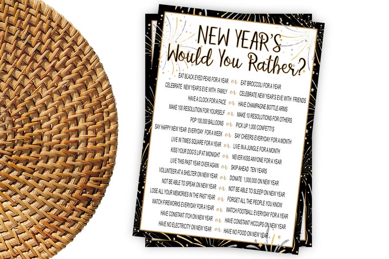 New Year's Eve Would You Rather Game New Year's Eve - Etsy