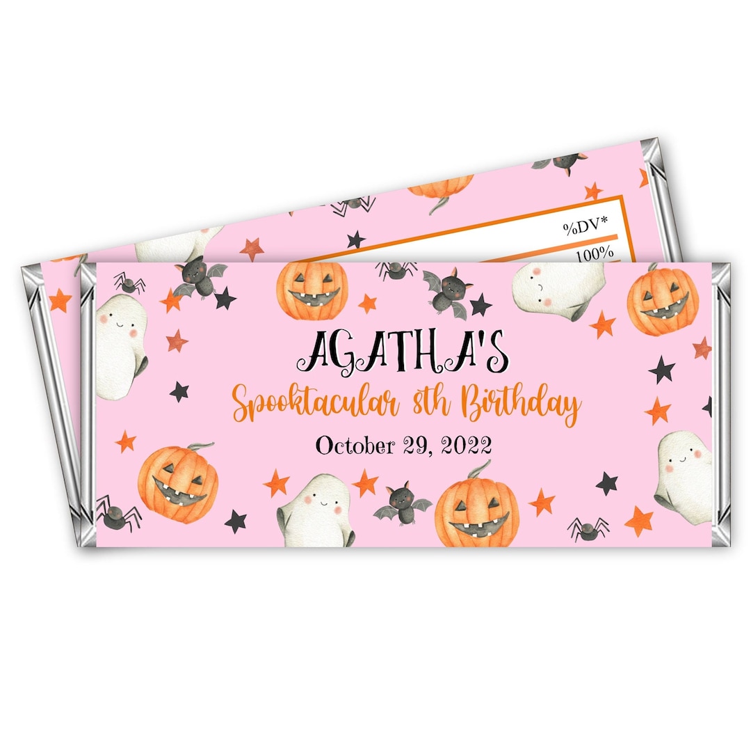 Editable Halloween Candy Bar Wrapper Label Spooktacular Favor - Etsy UK