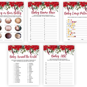 Christmas Baby Shower Games Bundle Package, Christmas Theme Baby Shower ...