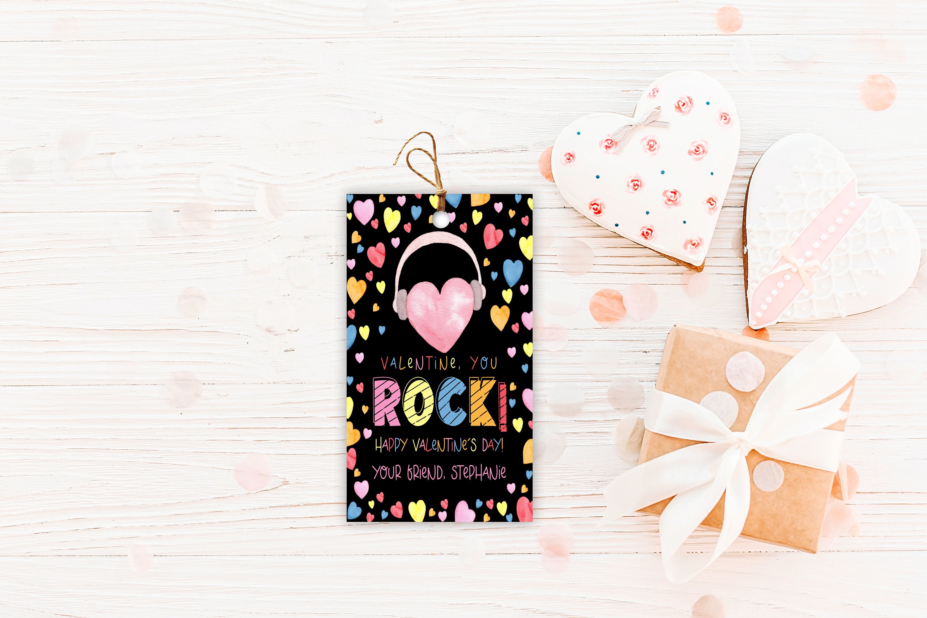 Editable You Rock Valentine Gift Tag, Printable Kids Classroom ...