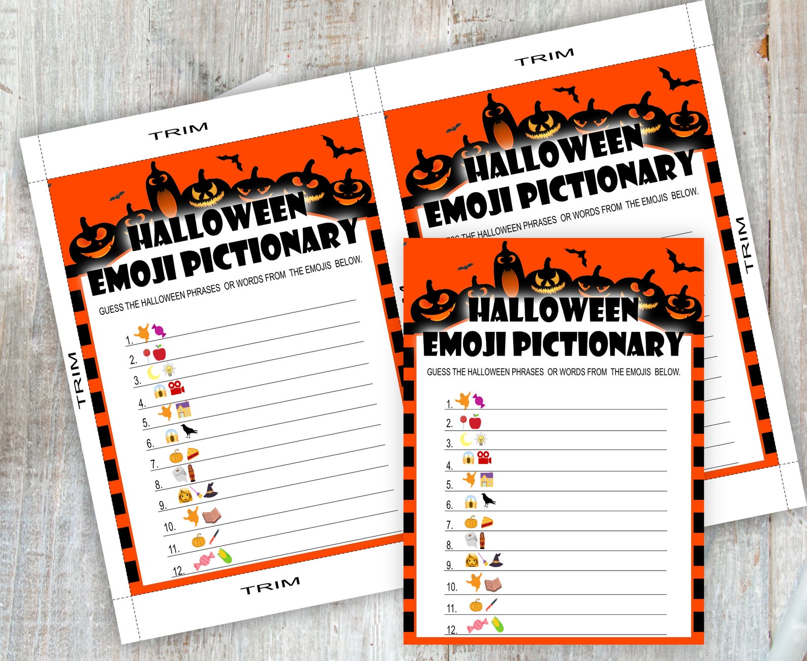 Halloween Emoji Pictionary Halloween Party Halloween Game - Etsy