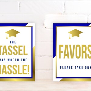 Blue & Gold Graduation Party Signs Bundle (digital Download) - Etsy
