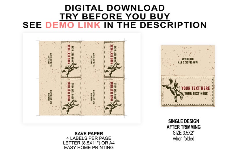 Editable Rodeo Food Labels Tent Card Food Card Table Tent Card - Etsy