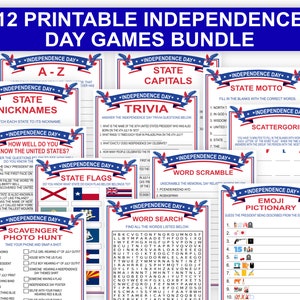Independence Day Games Bundle, Fourth of July, Fun 4th of July Games ...