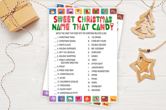 Candy Christmas Game Match Fun Christmas Game Game for | Etsy