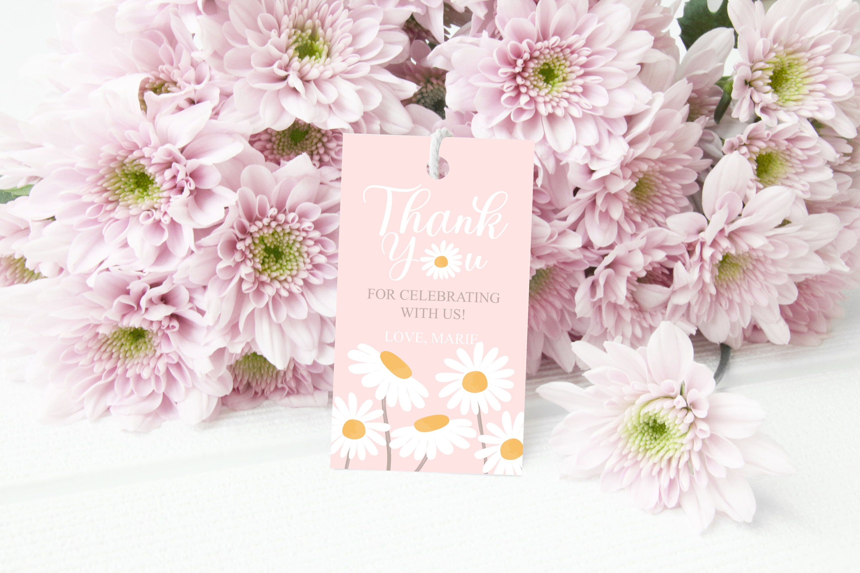 Editable Daisy Birthday Thank You Favor Tags Treat Tag Party - Etsy Canada
