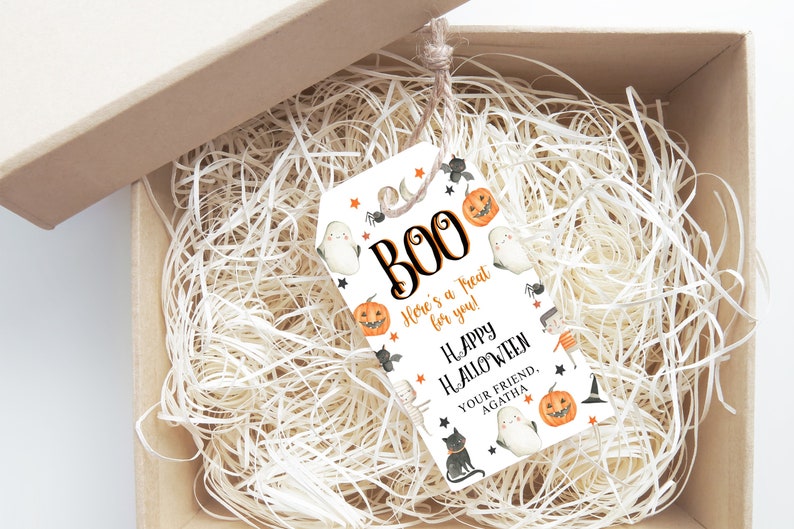 Editable Halloween Favor Tags Trick or Treat Favor Tags Boo - Etsy