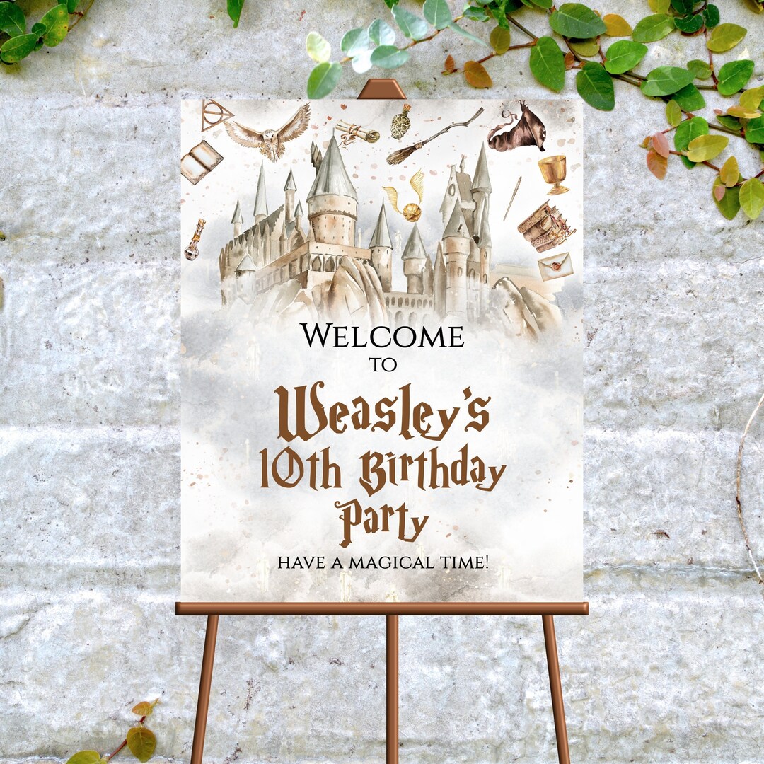 Editable Wizard Birthday Welcome Magic School Birthday Welcome - Etsy