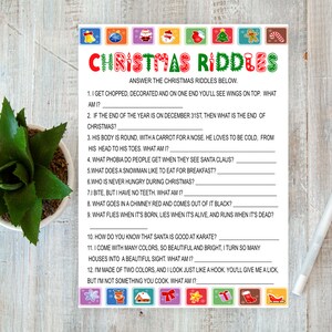 Christmas Riddles Game, Riddle Me This Game, Christmas Game, Christmas ...