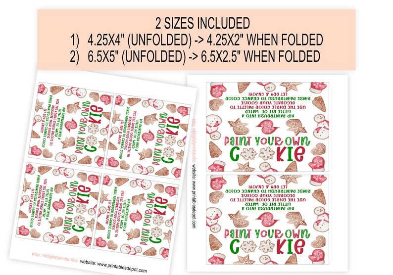 Christmas PYO Paint Your Own Cookie Treat Bag Topper PRINTABLE - Etsy