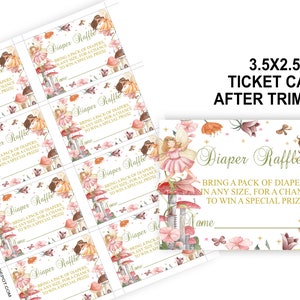 Fairy Diaper Raffle Tickets and Sign Fairy Garden Baby Shower Game ...