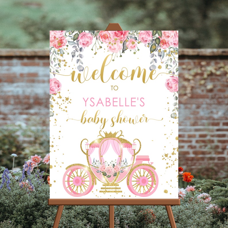 Editable Princess Welcome Sign Princess Baby Shower Welcome - Etsy