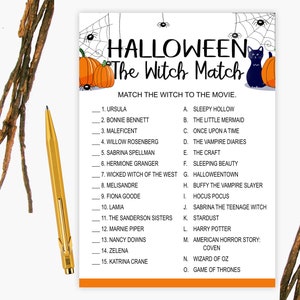 Halloween the Witch Match, Halloween Party Game, Halloween Fun Party ...