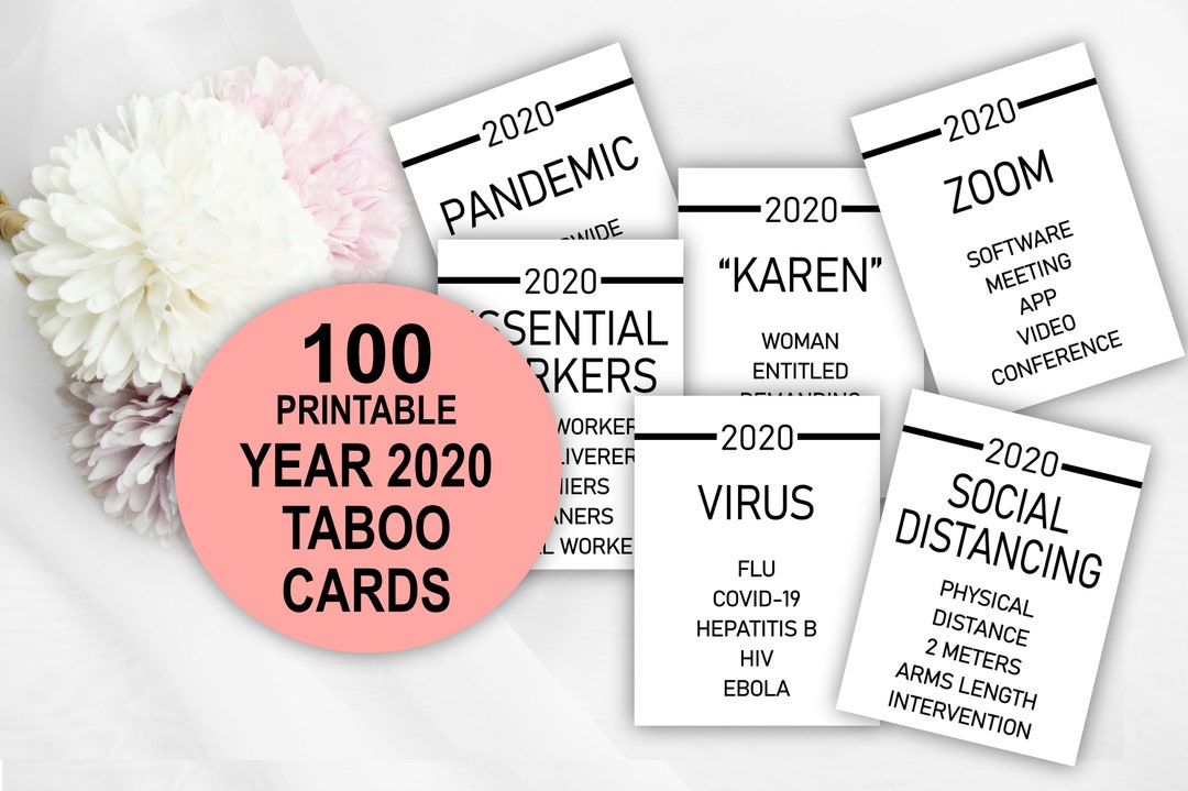 New Year's Eve Taboo Card Game Group Game family - Etsy