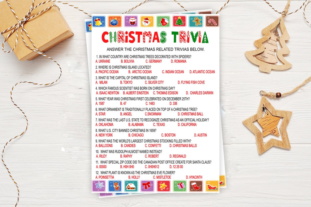 Christmas Game, Christmas Trivia Game, Christmas Printable Game, Fun ...