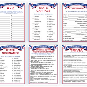 Independence Day Games Bundle, Fourth of July, Fun 4th of July Games ...