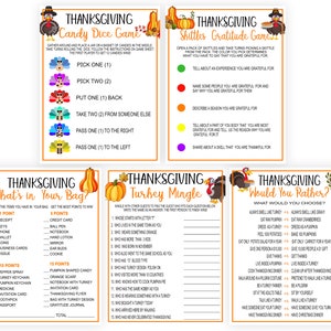 Thanksgiving Game Bundle Pack, Thanksgiving Games Set, Thanksgiving Day ...