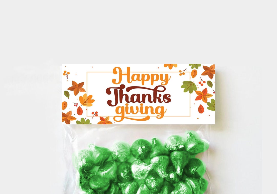 Happy Thanksgiving Treat Bag Topper, Favor Bag Topper, Goody Bag Topper ...