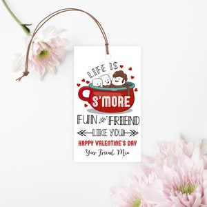 Editable Smores Fun Valentine Day Candy Gift Tag Printable Valentine ...
