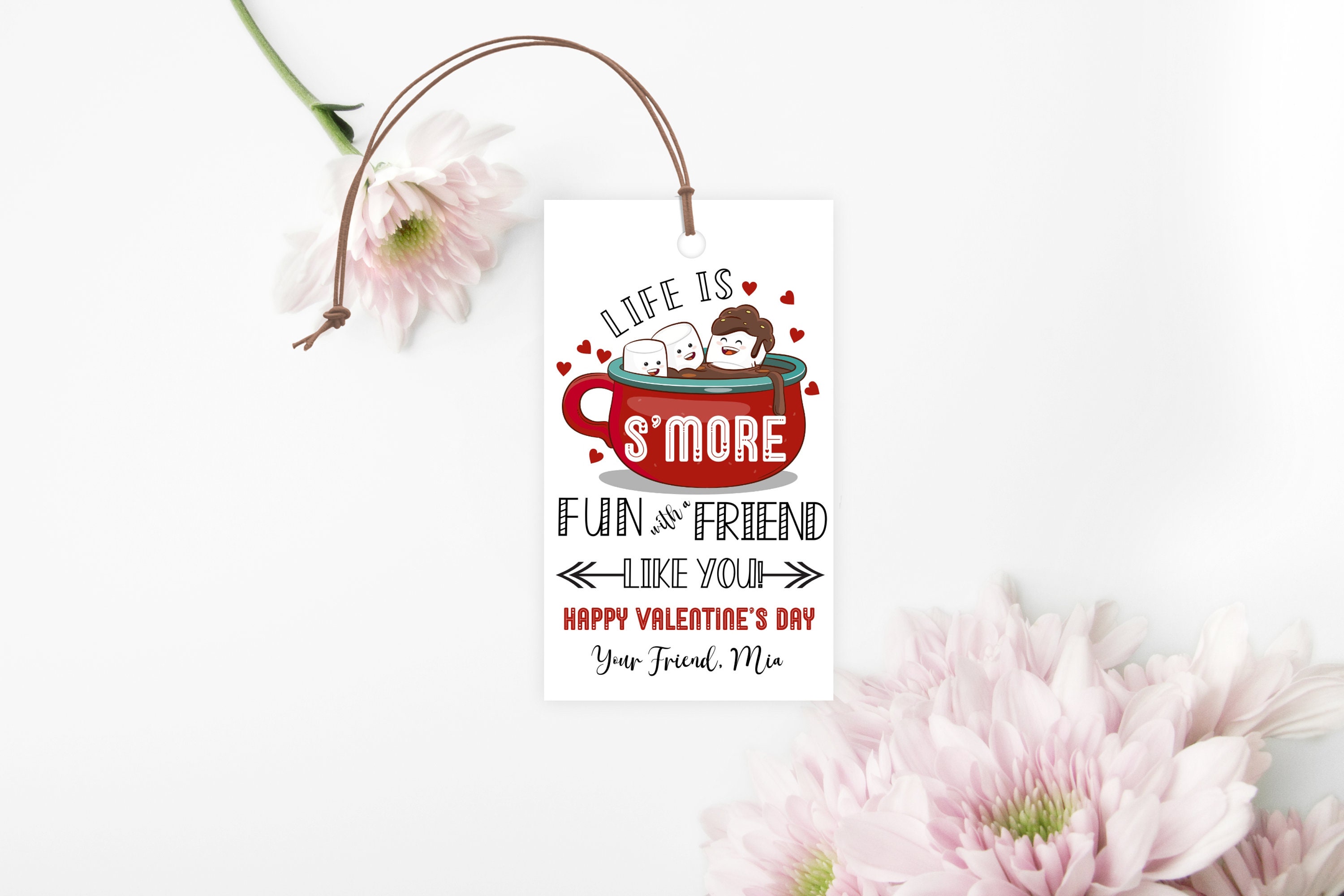 Editable Smores Fun Valentine Day Candy Gift Tag Printable Valentine ...