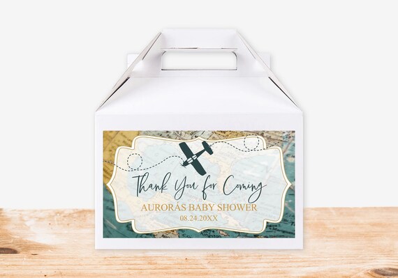 Editable Travel Gable Box Favor Label Birthday Party Treat Box - Etsy