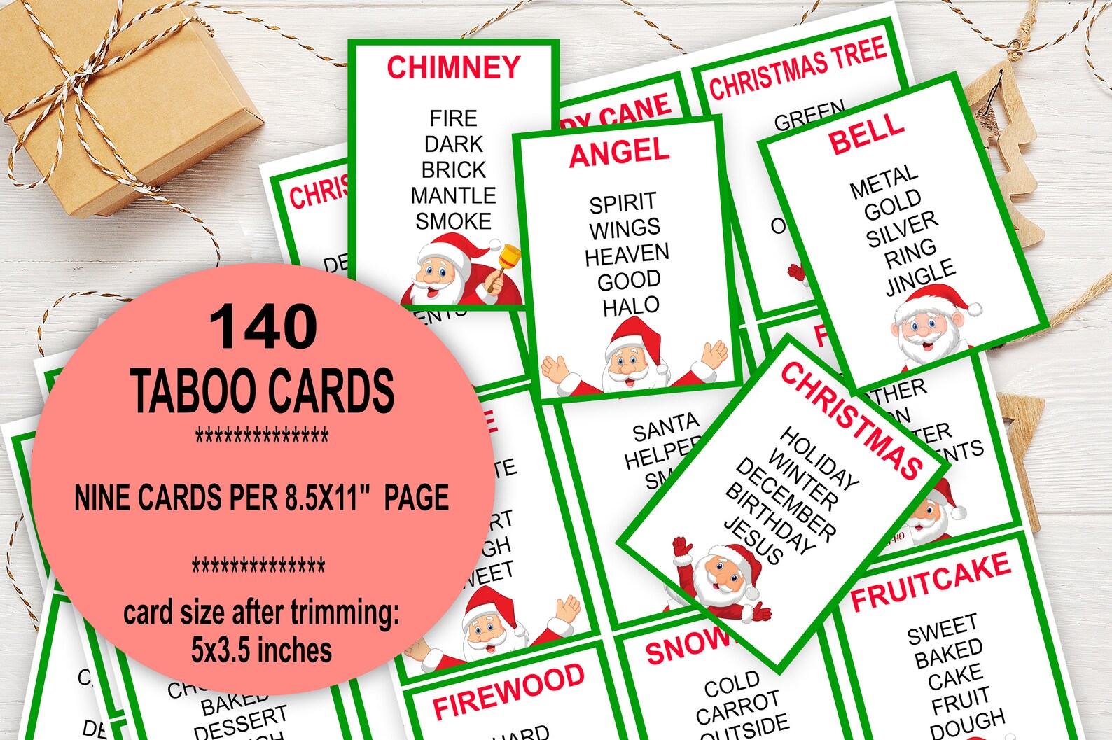 Christmas Taboo Card Game Group Game Family Game - Etsy